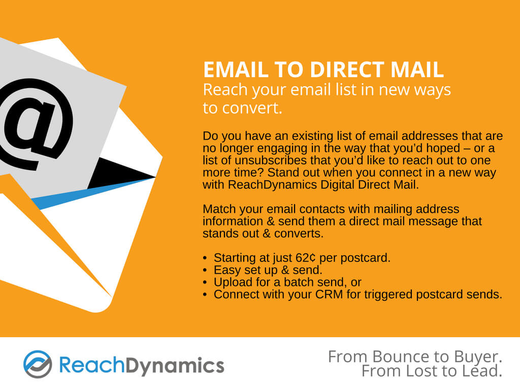 EDDM Email to Direct Mail Append ReachDynamics Digital Direct Mail ...